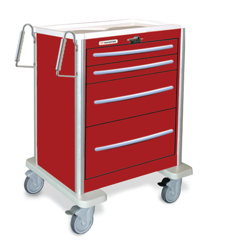 Aluminum Emergency Cart, 4-Drawer Cart • 36""H | Marketlab