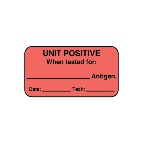 Blood Bank Unit Postive Label | Marketlab