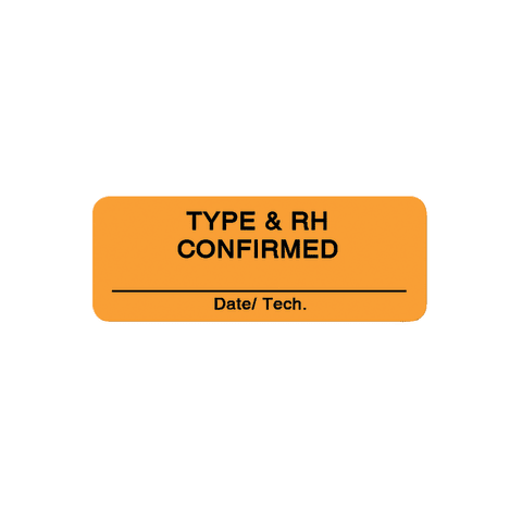 Blood Bank Type & Rh Confirmed Label | Marketlab