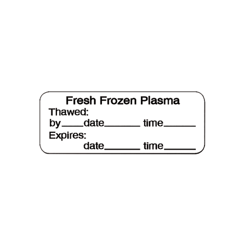 Blood Bank White Fresh Frozen Plasma Label | Marketlab