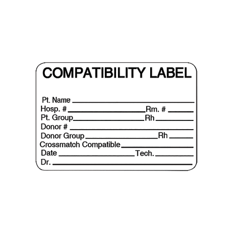 Blood Bank Compatibility Label | Marketlab