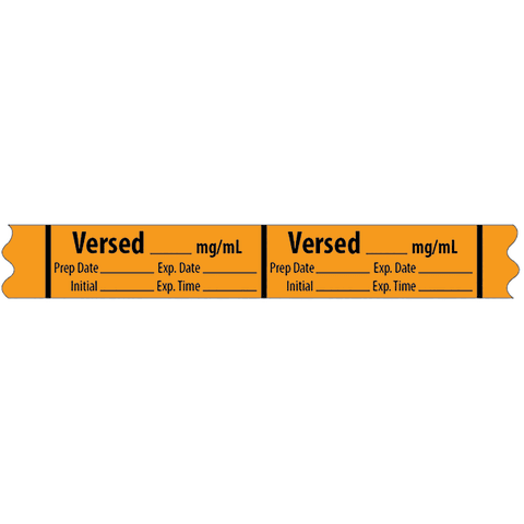 Marketlab Tranquilizer Medication Label Tape, VERSED__mg/mL | Marketlab