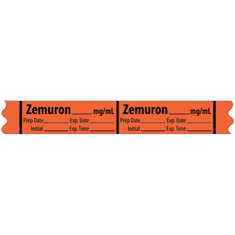 Marketlab Muscle Relaxant Medication Label Tape, ZEMURON__mg/mL | Marketlab