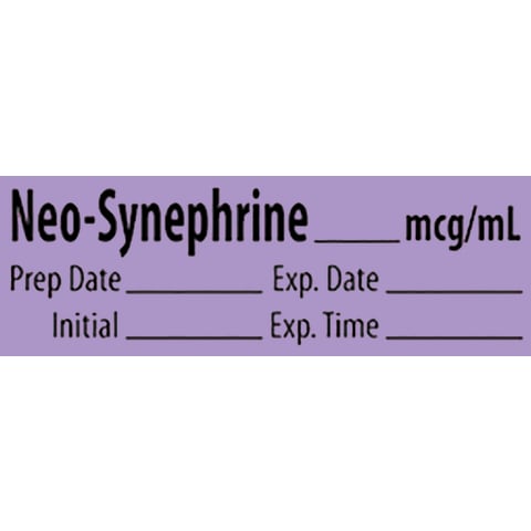 Vasopressor Labels, NEO-SYNEPHRINE__mcg/mL | Marketlab