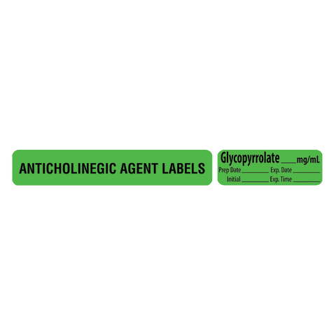 Anticholinergic Agent Medication Pre-Cut Labels | Marketlab