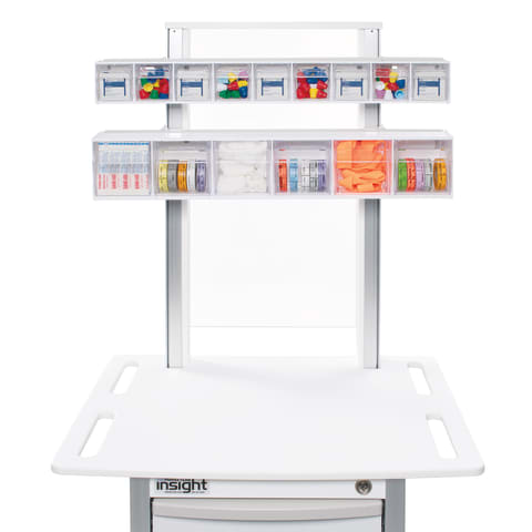 Tilt Bins for Insight Modular Cart with Backboard | Marketlab