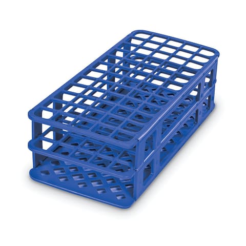 60-Place Tube Rack for 16mm Tubes • 9.6"L x 4.1"W x 2.8"H • Blue ...