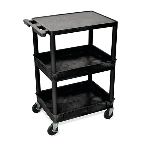 Luxor Plastic Utility Cart with One Shelf & Two Tubs | Marketlab