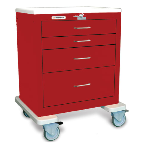 4-Drawer Heavy-Duty Steel Emergency Cart | Marketlab