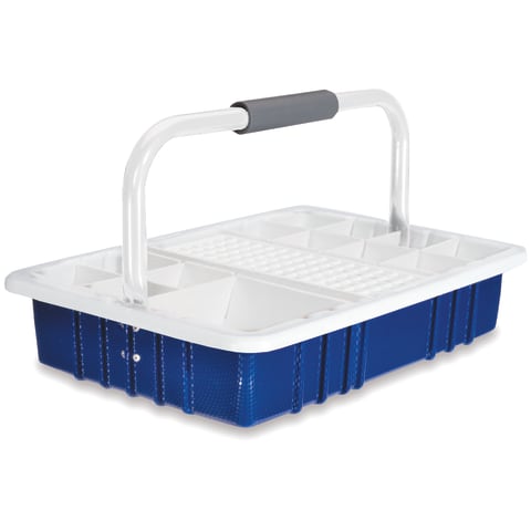 Phlebotomy Tray with 13mm Tube Rack • 11.5"W x 16.5""L x 9.5"H, Blue ...
