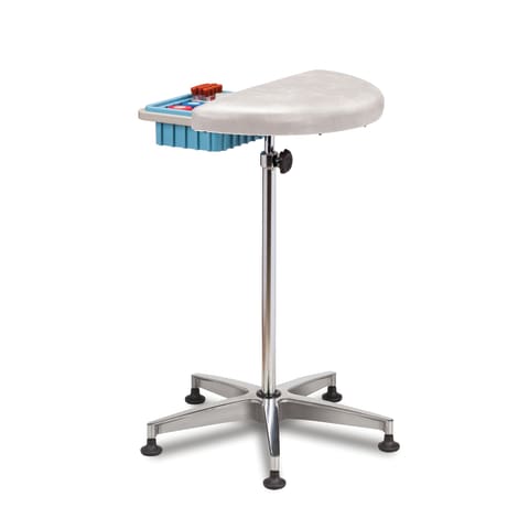 Half Round Stationary Padded Phlebotomy Stand • Cream | Marketlab