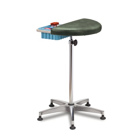 Half Round Stationary Padded Phlebotomy Stand • Gun Metal | Marketlab