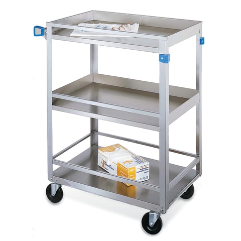 Standard Duty Stainless Steel Carts with Guard Rails | Marketlab