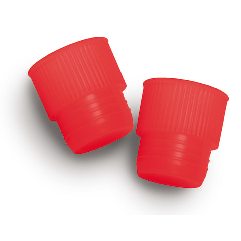 Ribbed Tube Caps, For 17mm Tubes • Red | Marketlab