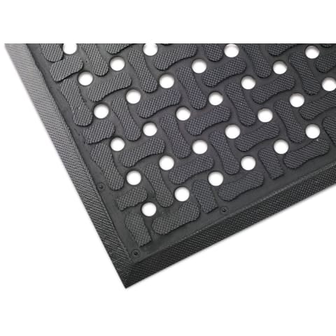 Scrub Station Safety Mat, 3'W x 5'L x 3/8" Thick • Black | Marketlab