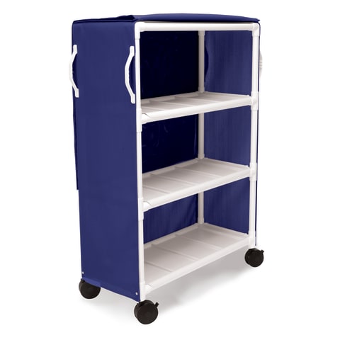 Marketlab Standard 3-Shelf Linen Cart • 40"W x 20"D x 50"H • Navy ...