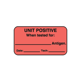 Blood Bank Unit Postive Label - Marketlab