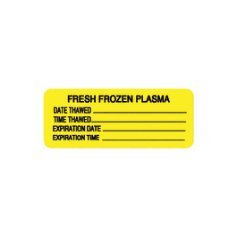Blood Bank Fresh Frozen Plasma Label - Yellow - Marketlab