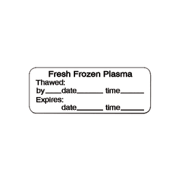 Blood Bank White Fresh Frozen Plasma Label - Marketlab
