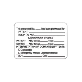 Blood Bank Blood Compatibility Label - Marketlab