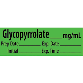 Pre-Cut Anticholinergic Agent Labels, GLYCOPYRROLATE__mg/mL | Marketlab