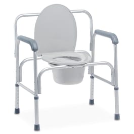 Lumex Silver Collection, 3-in-1 Bariatric Aluminum Commode • 34.25"W x ...