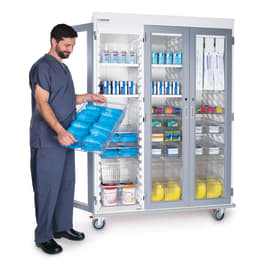 Insight® Mobile Supply Cart, Triple-Width, Triple Column with 35 ...