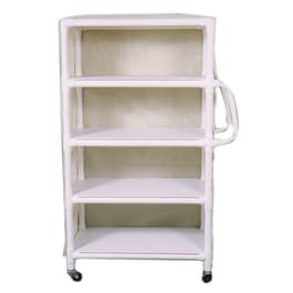 4-Shelf Linen Carts with Mesh or Vinyl Cover - Marketlab
