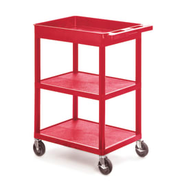 Utility Cart, 1 Tub, 2 Shelves • 24?W x 18?D x 37.5?H • Red | Marketlab