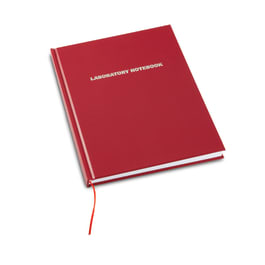 Laboratory Notebook, 200 pages, Lined, Red | Marketlab