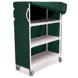 Marketlab Wide 3-Shelf Linen Cart • 50"W x 20"D x 64"H • Forest Green ...