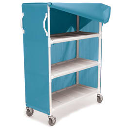Marketlab Wide 3-Shelf Linen Cart • 50"W x 20"D x 64"H • Suncast Blue ...