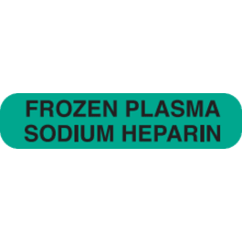 Marketlab Chemistry Labels, Frozen Plasma Sodium Heparin • Green ...