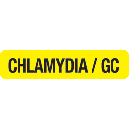Marketlab Microbiology Labels, Chlamydia/GC • Yellow • 1.625"W x 0.375 ...