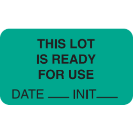 "This Lot Is Ready For Use" Labels - Marketlab
