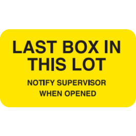 "Last Box In This Lot" Labels - Marketlab